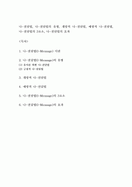 나-전달법(I-Message), 나-전달법의 유형, 개방적 나-전달법, 예방적 나-전달법, 나-전달법의 3요소, 나-전달법의 효과-1페이지