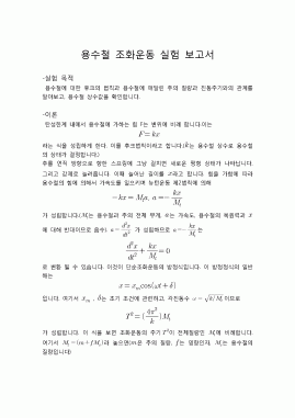 실험보고서 - 용수철 조화운동 실험 보고서-1페이지