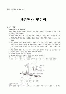 일반물리학 실험보고서 - 원운동과 구심력 결과 보고서-1페이지