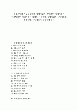 [창업기업 전략][창업][기업][아웃소싱][마케팅]창업기업의 아웃소싱전략, 창업기업의 경영전략, 창업기업의 마케팅전략, 창업기업의 회계와 세무전략, 창업기업의 산업재산권 활용전략, 창업기업의 성공전략 분석-1페이지