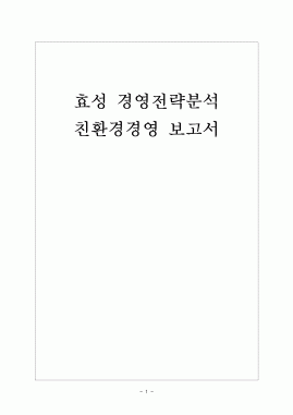 [효성 기업분석] 효성 경영전략분석-친환경경영 보고서-1페이지