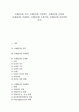 [신체][몸][신체(몸)와 의미][시상하부][신경계][지질대사][소화기관][임상의학]신체(몸)와 의미, 신체(몸)와 시상하부, 신체(몸)와 신경계, 신체(몸)와 지질대사, 신체(몸)와 소화기관, 신체(몸)와 임상의학 분석-1페이지