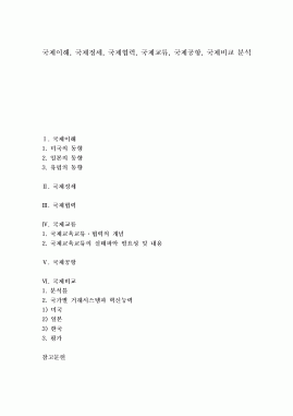 [국제][국제이해][국제정세][국제협력][국제교류][국제공항][국제비교]국제이해, 국제정세, 국제협력, 국제교류, 국제공항, 국제비교 분석(국제, 국제이해, 국제정세, 국제협력, 국제교류, 국제공항, 국제비교)-1페이지