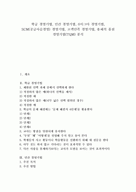 [경영기법][학급 경영기법][민간 경영기법][6시그마 경영기법][TQM]학급 경영기법, 민간 경영기법, 6시그마 경영기법, SCM(공급사슬경영) 경영기법, 고객만족 경영기법, 총체적 품질 경영기법(TQM) 분석-1페이지