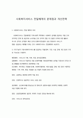 사회복지서비스 전달체계의 문제점과 개선전략-1페이지