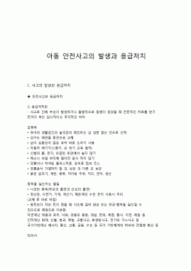 아동 안전사고의 발생과 응급처치-1페이지