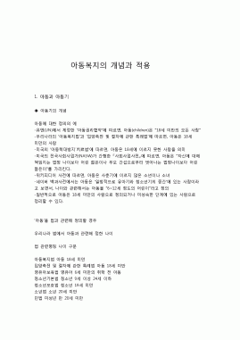 아동복지의 개념과 적용-1페이지