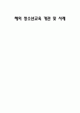 해외 청소년교육 개관 및 사례 (일본, 핀란드, 미국, 영국)-1페이지