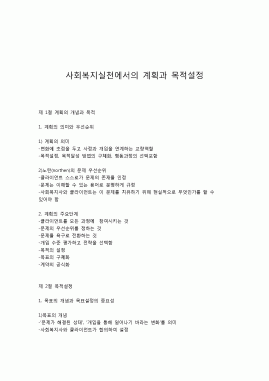 사회복지실천에서의 계획과 목적설정-1페이지