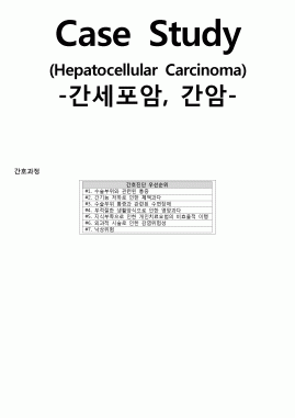 [성인간호학][간세포암][HCC] 케이스스터디(Case Study)[Hepatocellular Carcinoma][간암], 문헌고찰-1페이지