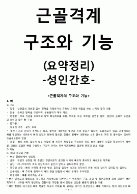 [성인간호학][근골격계 요약]요약정리[근골격계의 구조와 기능]-1페이지