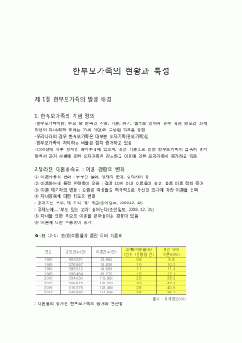 한부모가족의 현황과 특성-1페이지