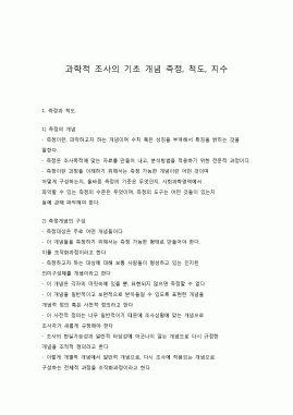 과학적 조사의 기초 개념 측정, 척도, 지수-1페이지