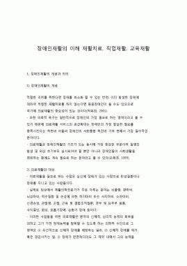 장애인재활의 이해 재활치료, 직업재활, 교육재활-1페이지