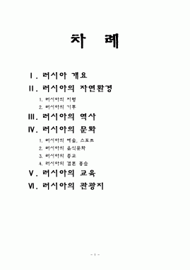 러시아 문화의 이해 -1페이지