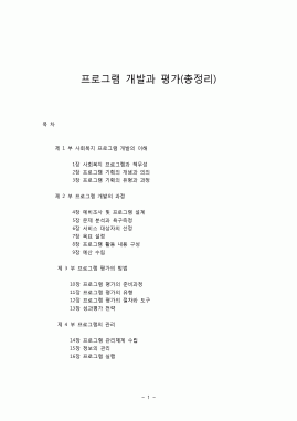 프로그램 개발과 평가 (총정리)-1페이지