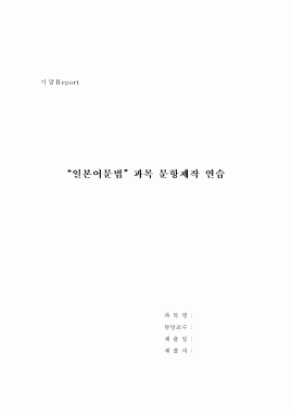 일본어문법과목 문항제작 연습 (문항의 유형 및 작성 시 유의점, 유형별에 따른 일본어문법문항의 예, 기존의 문항에 대한 비판 등)-1페이지