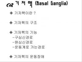 [해부생리] 기저핵[Basal Ganglia]에 대해-1페이지