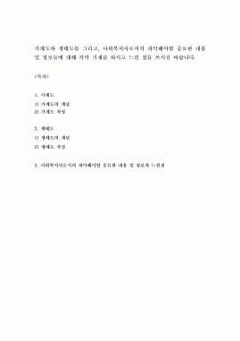 가계도와 생태도를 그리고, 사회복지사로서의 파악해야할 중요한 내용 및 정보들에 대해 각각 기재를 하시고 느낀 점을 쓰시길 바랍니다.-1페이지