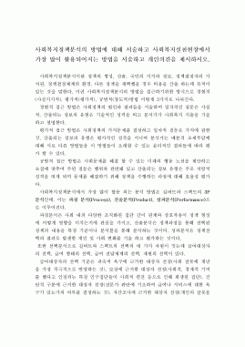 사회복지정책분석의 방법에 대해 서술하고 사회복지실천현장에서 가장 많이 활용되어지는 방법을 서술하고 개인의견을 제시.-1페이지