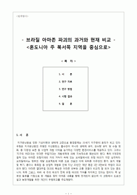 [원격탐사] 브라질 아마존 파괴의 과거와 현재 비교 - <혼도니아 주 북서쪽 지역을 중심으로>-1페이지