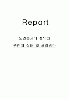 [노인복지론] 노인문제의 정의와 원인, 실태 및 해결방안-1페이지