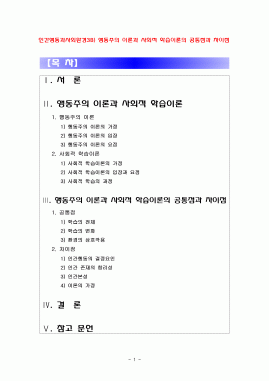 인간행동과사회환경3B) 행동주의 이론과 사회적 학습이론의 공통점과 차이점-1페이지