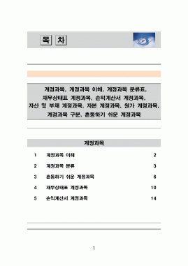 계정과목, 계정과목 이해, 계정과목 분류표, 재무상태표 계정과목, 손익계산서 계정과목, -1페이지