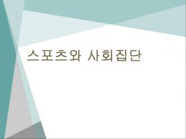 [스포츠와 사회집단] 집단의 개념,특성,집단의형성,응집성,경쟁심리 등-1페이지