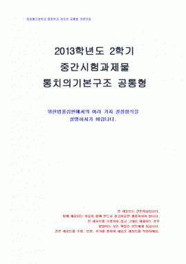 2013년 2학기 통치의기본구조 중간시험과제물 공통 (위헌법률심판에서의 결정형식)-1페이지