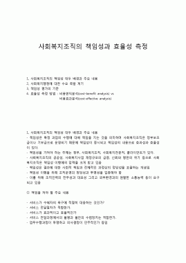 사회복지조직의 책임성과 효율성 측정-1페이지