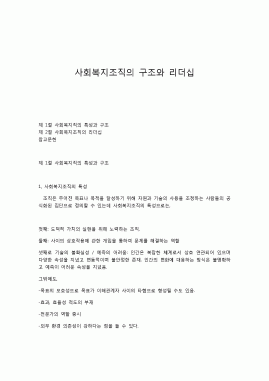 사회복지조직의 구조와 리더십-1페이지