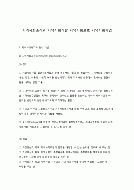 지역사회조직과 지역사회개발 지역사회보호 지역사회사업-1페이지