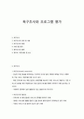 욕구조사와 프로그램 평가-1페이지