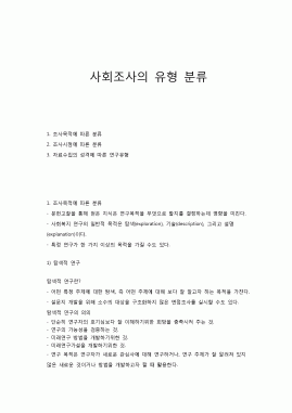 사회조사의 유형과 특징-1페이지