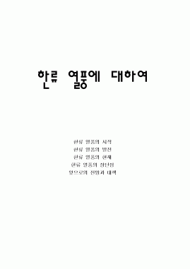 제가 한류 열풍에 대하여-1페이지