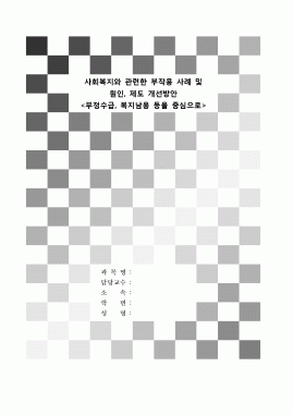 사회복지와 관련한 부작용-1페이지