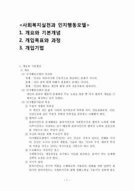 사회복지실천과 인지행동모델(기본개념, 개입목표, 개입과정, 개입기법)-1페이지