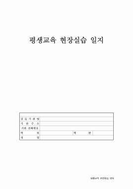 2017 A+ 받은 평생교육사 실습일지-1페이지