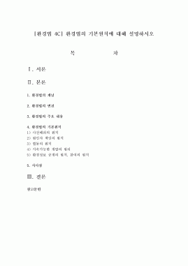 [환경법 4C] 환경법의 기본원칙에 대해 설명-1페이지