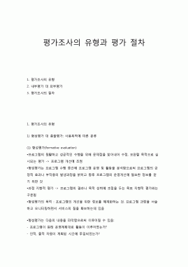 평가조사의 유형과 평가 절차-1페이지