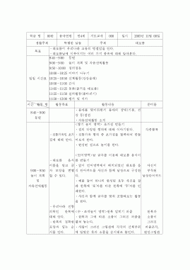 만4세) <일일 & 주간 보육계획안> 생활주제 : 특별한 날들 / 주제 : 대보름-1페이지