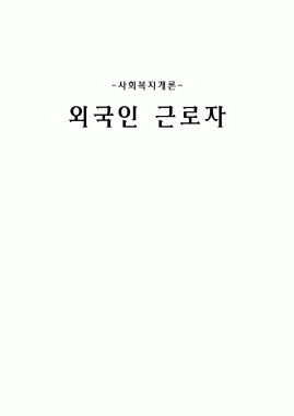 외국인 근로자 레포트-1페이지