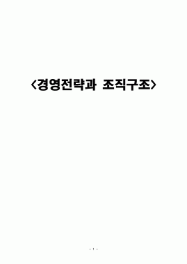 경영전략과 조직구조-1페이지