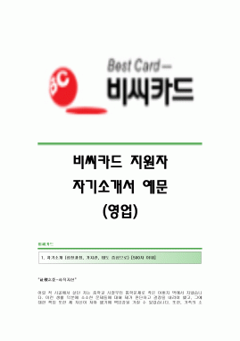 [비씨카드자기소개서] 비씨카드(영업)자기소개서예문_비씨카드(BC카드)합격자소서샘플_비씨카드(영업직)공채입사지원서_BC카드채용자기소개서자소서_비씨카드자소서항목-1페이지