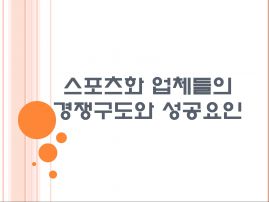 [신발산업] 스포츠화 업체들의 경쟁구도와 성공요인(아디다스,푸마,나이키).PPT자료-1페이지