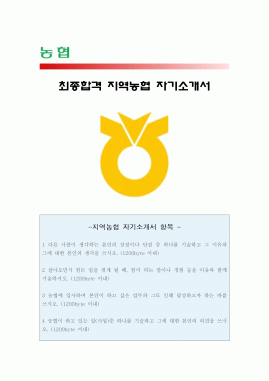 [지역농협자기소개서] 최종합격 지역농협자기소개서 예문 & 면접질문, 지역농협자기소개서샘플, 농축협 신규직원 6급 - 힘이되는 말이나 경험, 본인이 하고 싶은 업무-1페이지