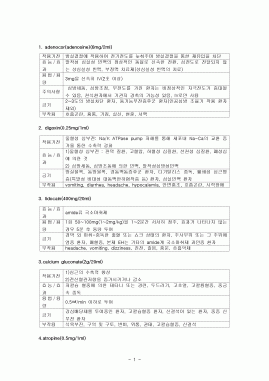 응급실 약물-1페이지