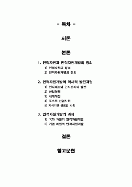 [한국방송통신대학교 인적자원개발론] 인적자원개발의 역사적 발전과정과 과제-1페이지