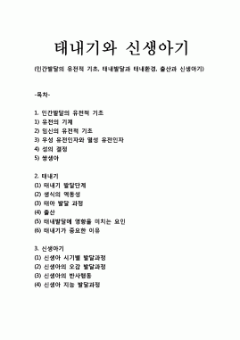  태내기와 신생아기(인간발달의 유전적 기초, 태내발달과 태내환경, 출산과 신생아기)-1페이지